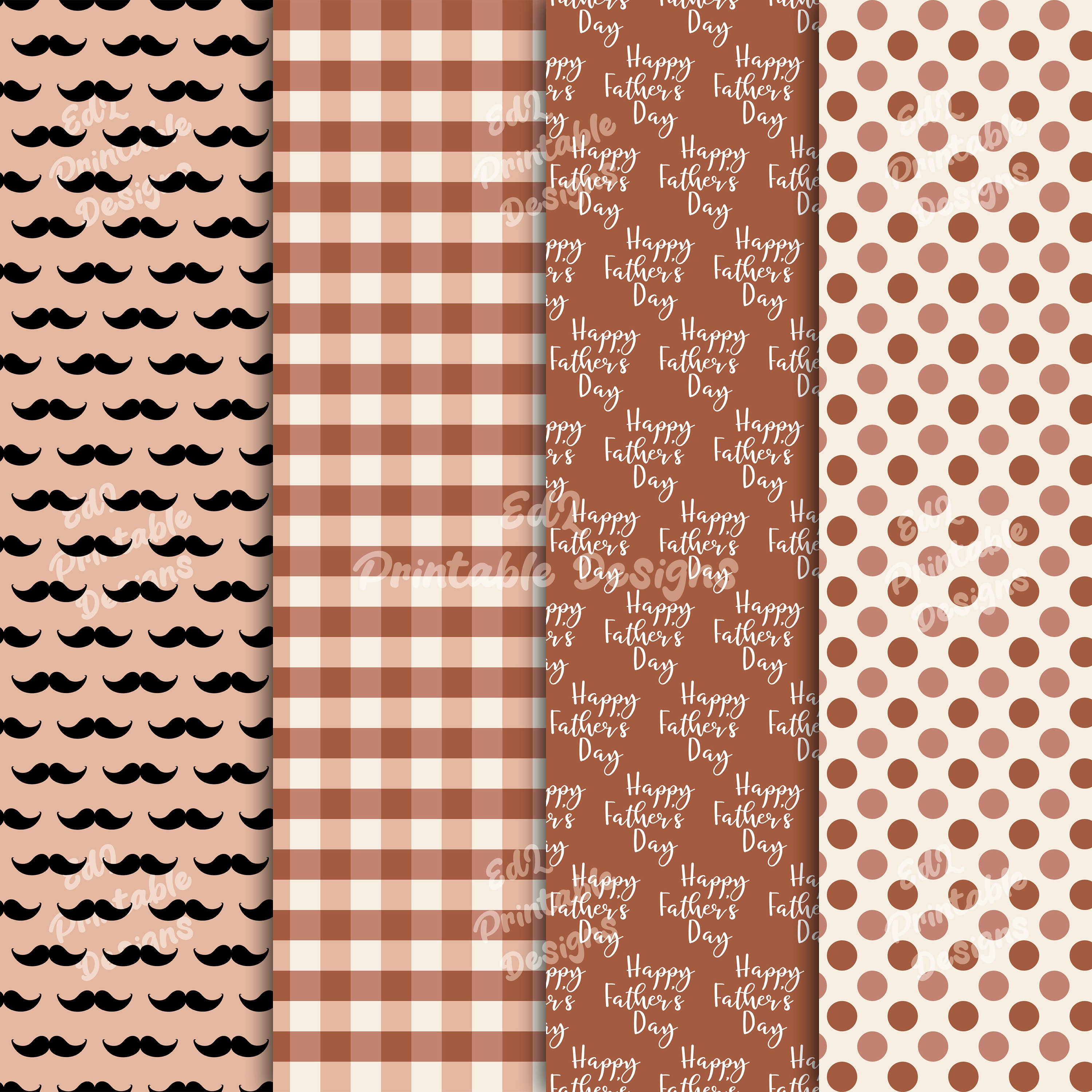 Happy Fathers Day Digital Paper Pack, Brown Printable Background ...