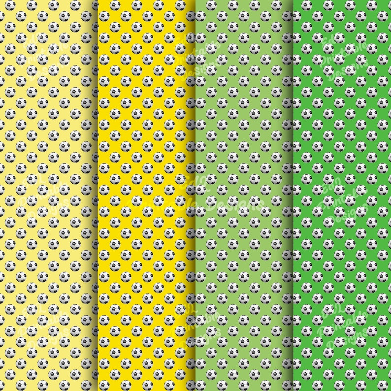 Soccer Balls Digital Paper Pack Football Printable - Etsy