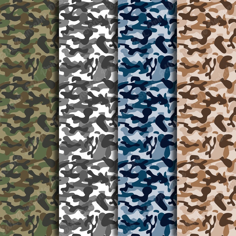 Colorful Camouflage Digital Paper, Seamless Camo Patterns (digital ...