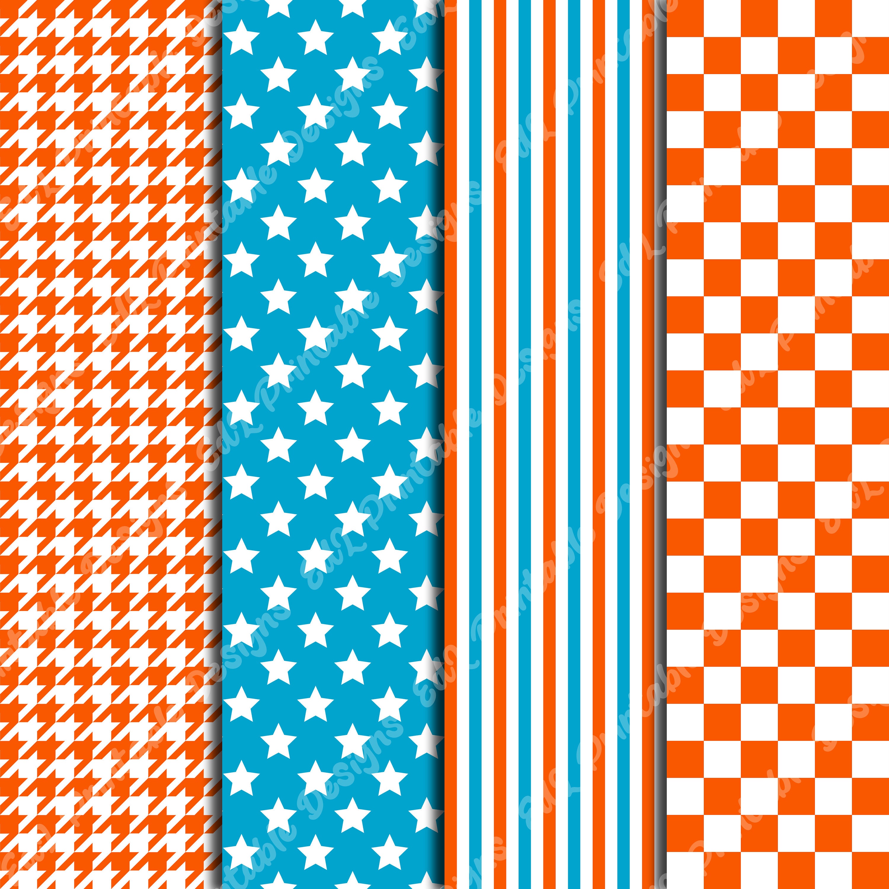 Blue and Orange Colors Digital Paper, Blue and Orange Printable ...