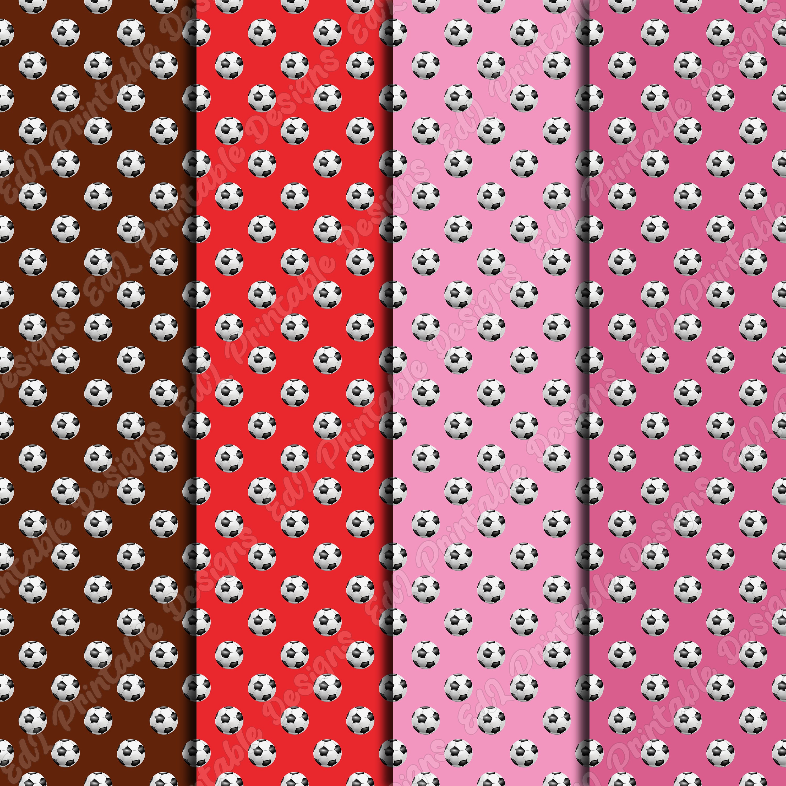 Soccer Balls Digital Paper Pack, Football Printable Background, Soccer ...