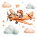 Watercolor Pilot Baby Boy Clipart, Nursery Decor (digital Download) - Etsy