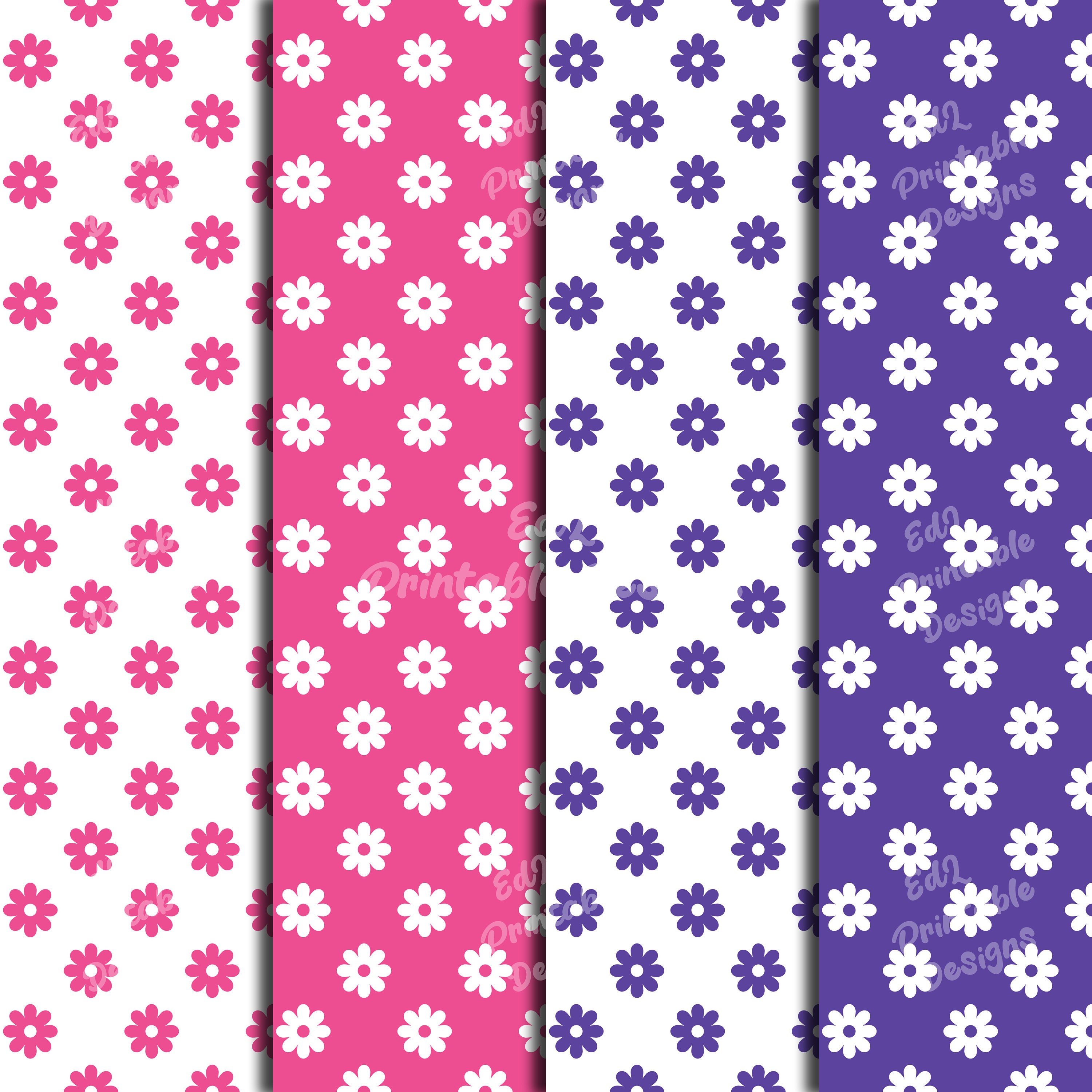 Daisy Flower Digital Paper Pack, Daisies Printable Background, Blossom ...