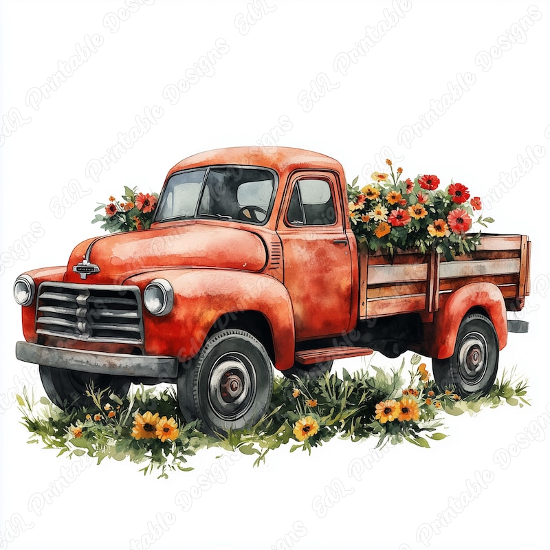 Retro Old Truck Clipart - Etsy Canada