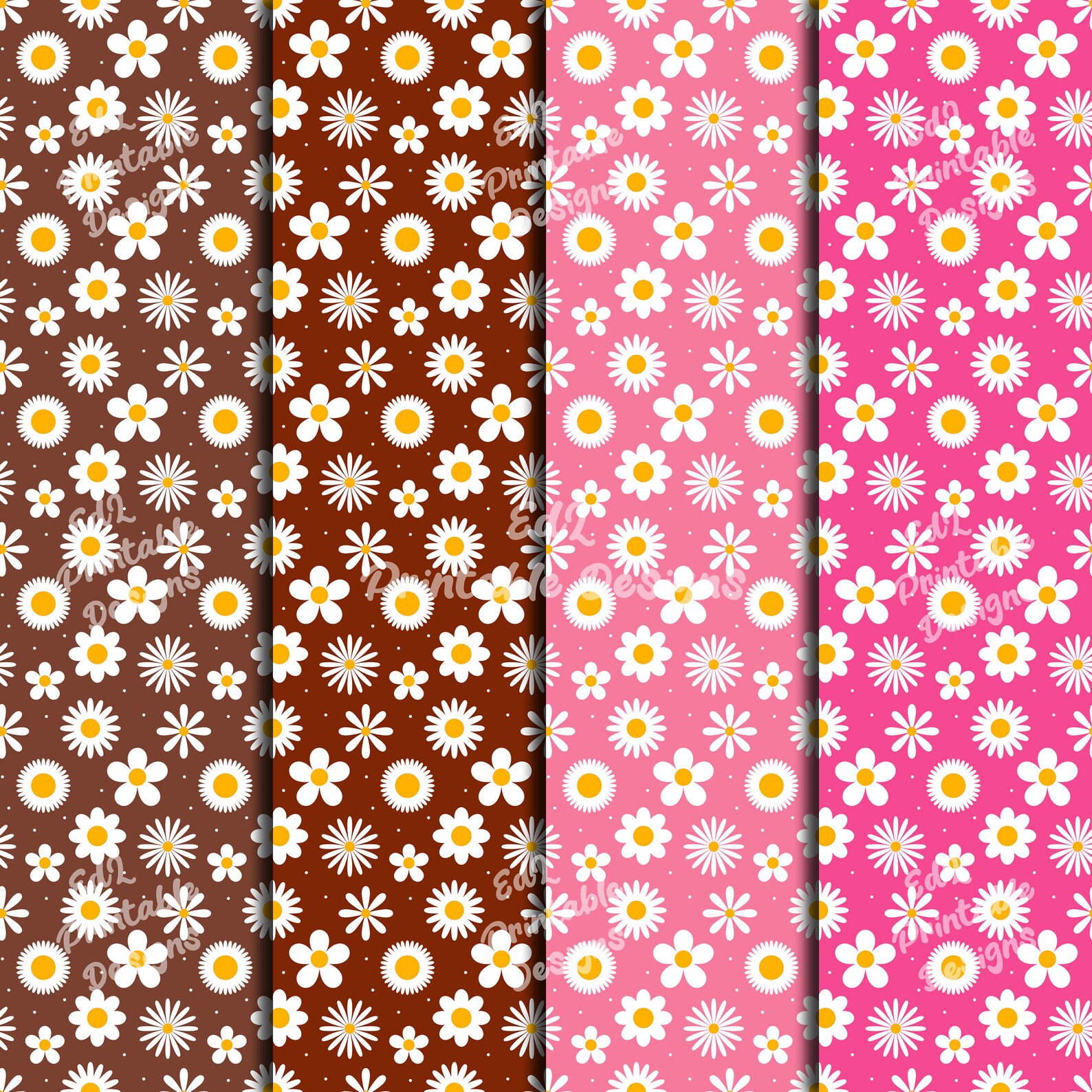 Summer Daisy Digital Paper, Daisies Printable Background, Blossom ...
