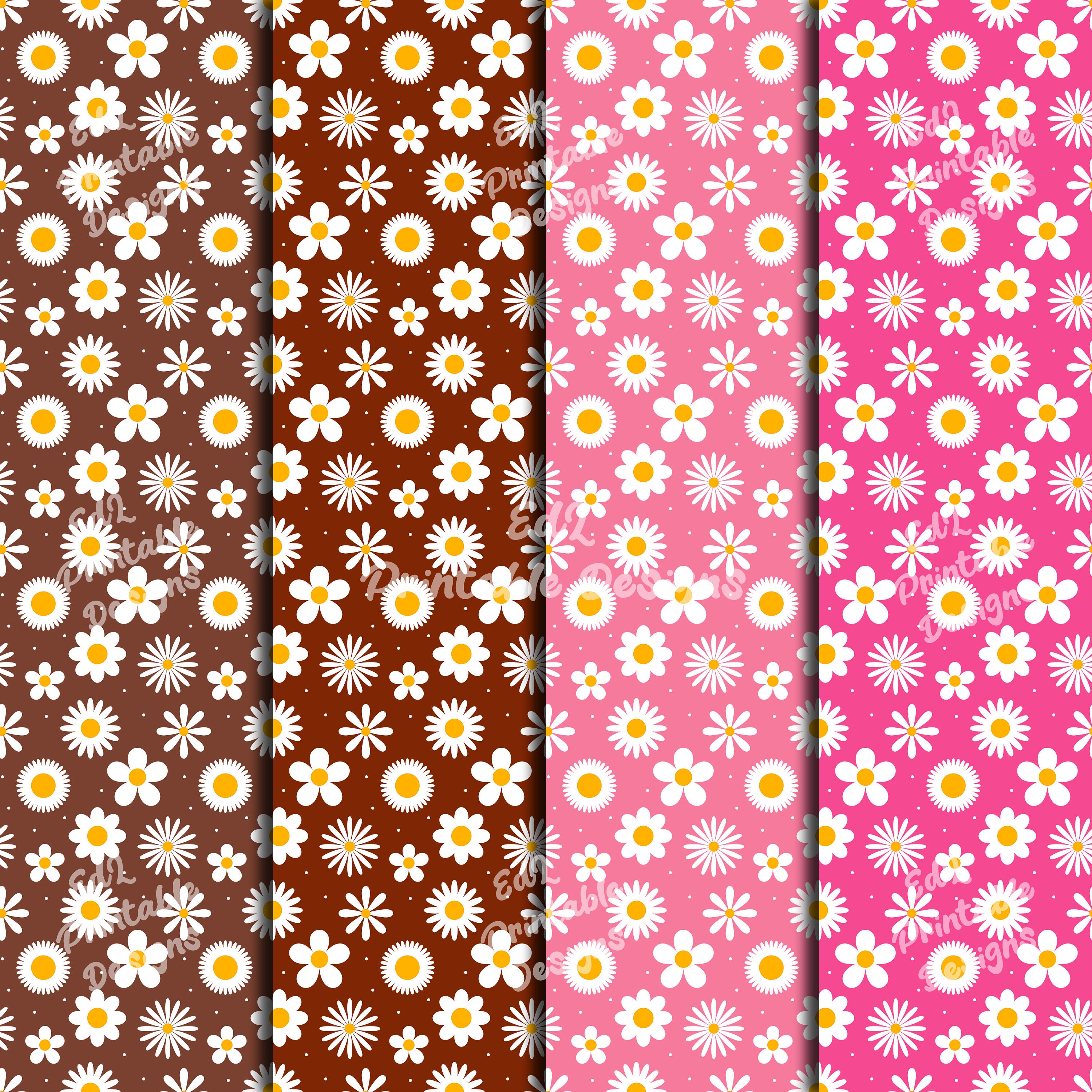 Summer Daisy Digital Paper, Daisies Printable Background, Blossom ...