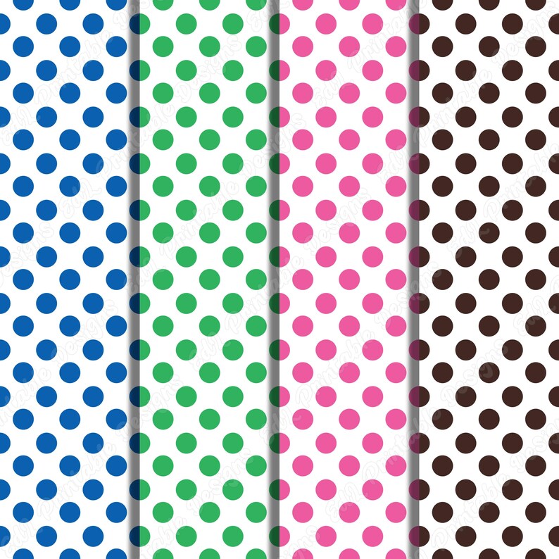 Rainbow Polka Dot Digital Paper, 12x12 Seamless Backgrounds (set of 100 ...