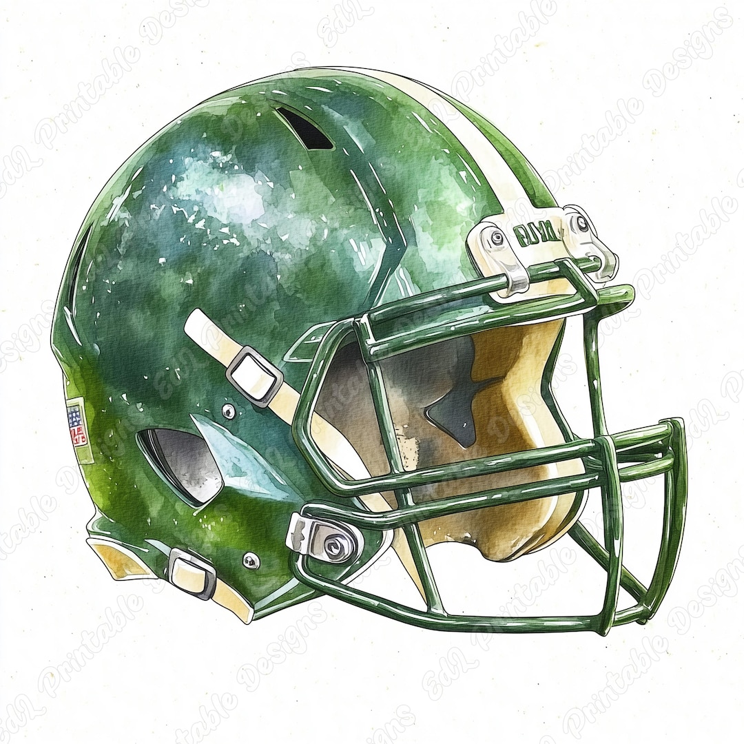 American Football Helmet Clipart, Watercolor Sport Scrapbooking ...