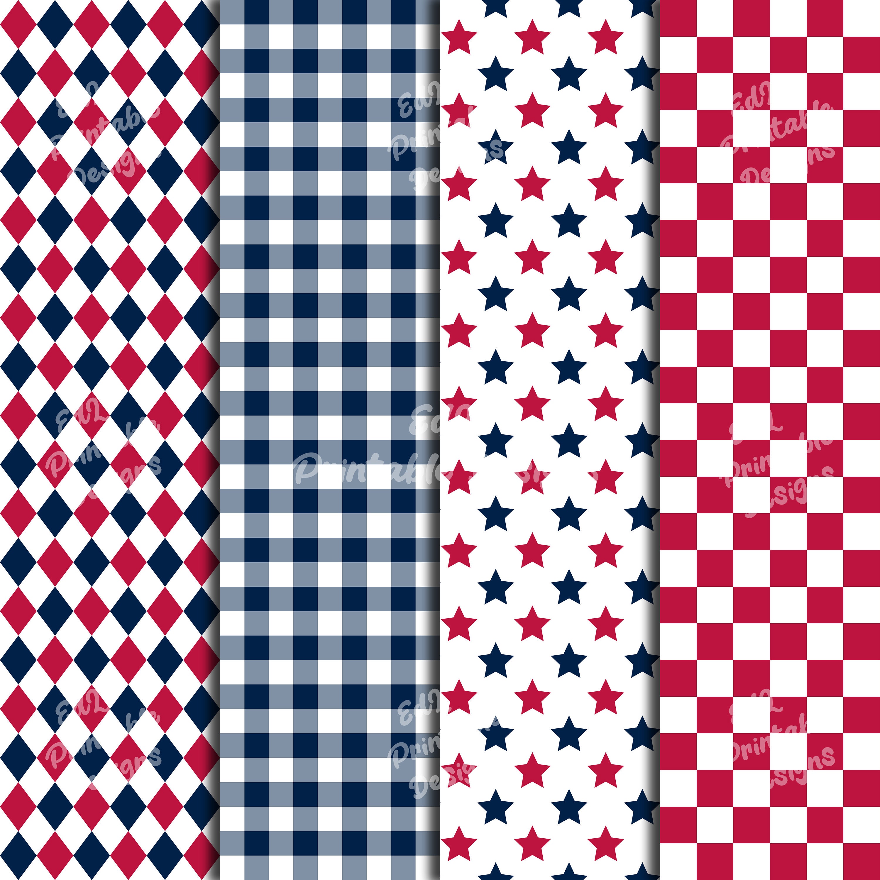 American Flag Digital Paper, 4th of July Printable Background ...