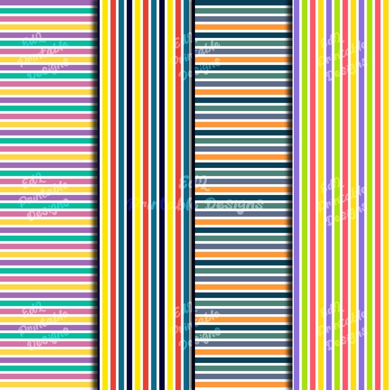 Simple Stripes Digital Paper Lines Printable Background - Etsy