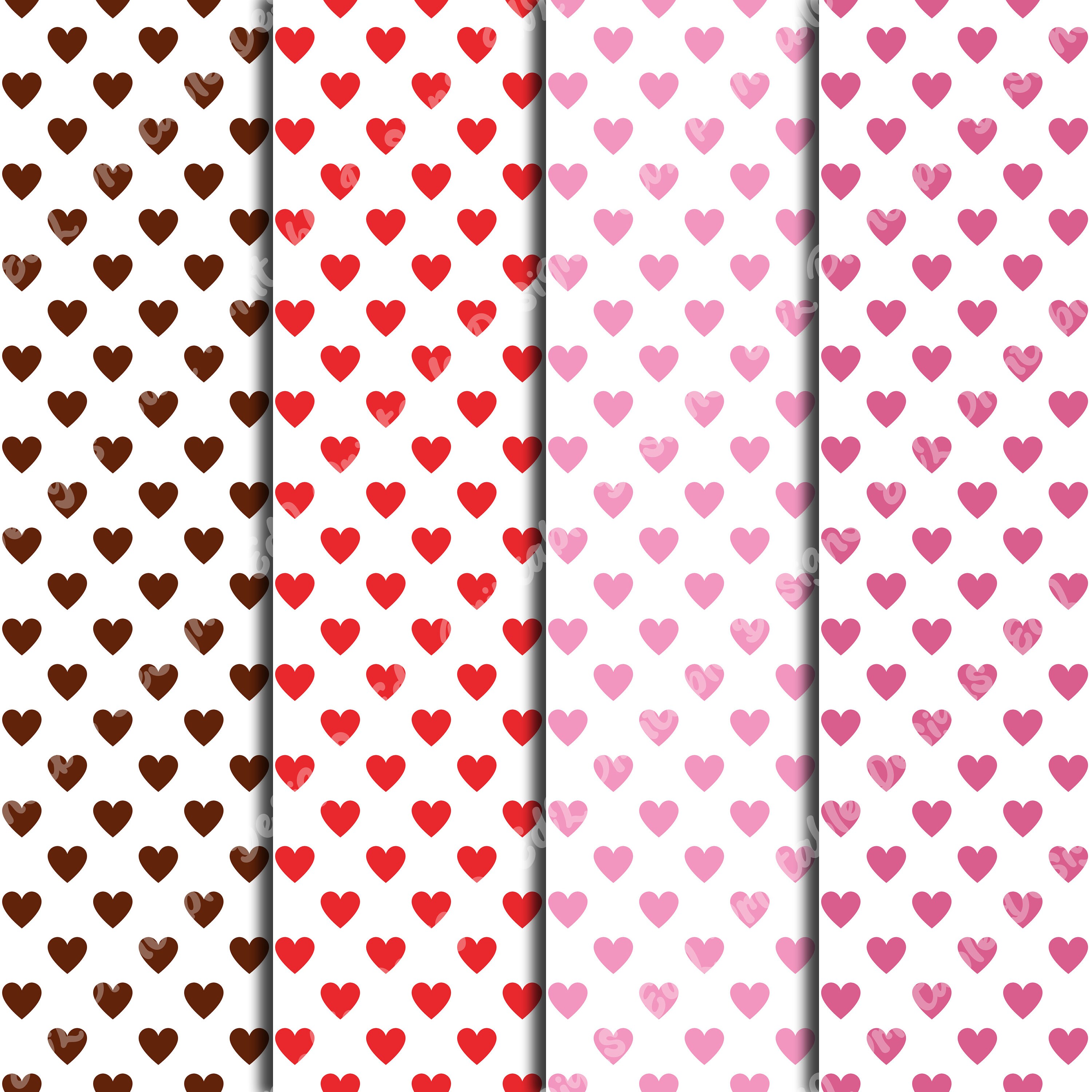 Colorful Hearts Digital Paper, Love Printable Background, Valentines ...