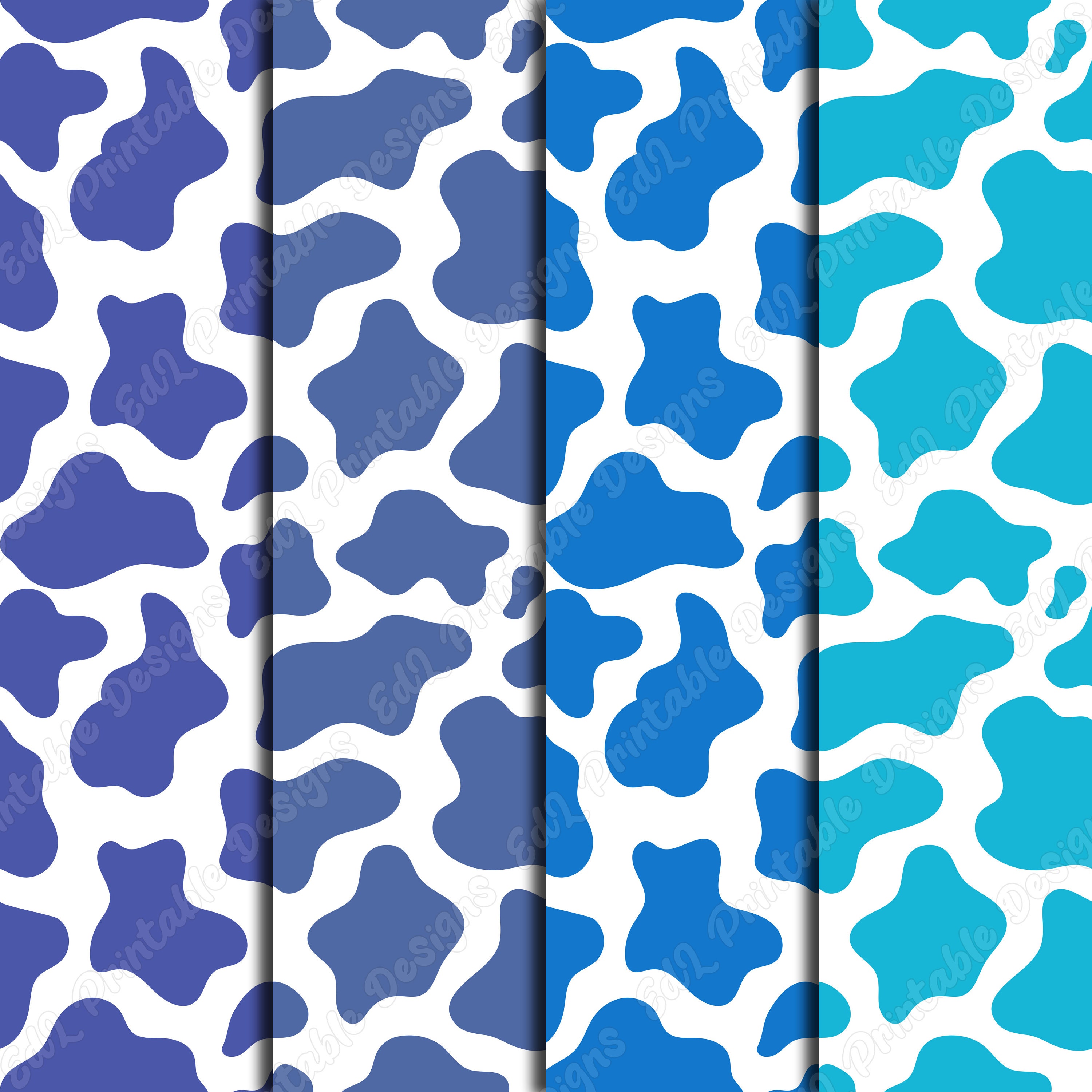 Colorful Cow Print Digital Paper, Animal Print Printable Background ...