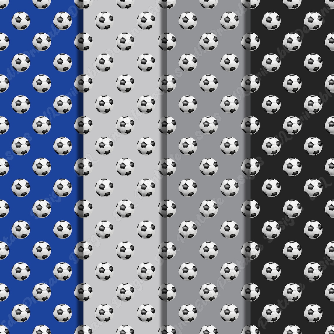 Soccer Balls Digital Paper Pack, Football Printable Background, Soccer ...