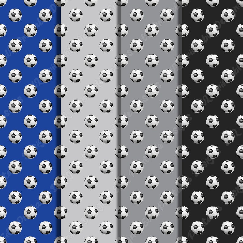 Soccer Balls Digital Paper Pack, Football Printable Background, Soccer ...