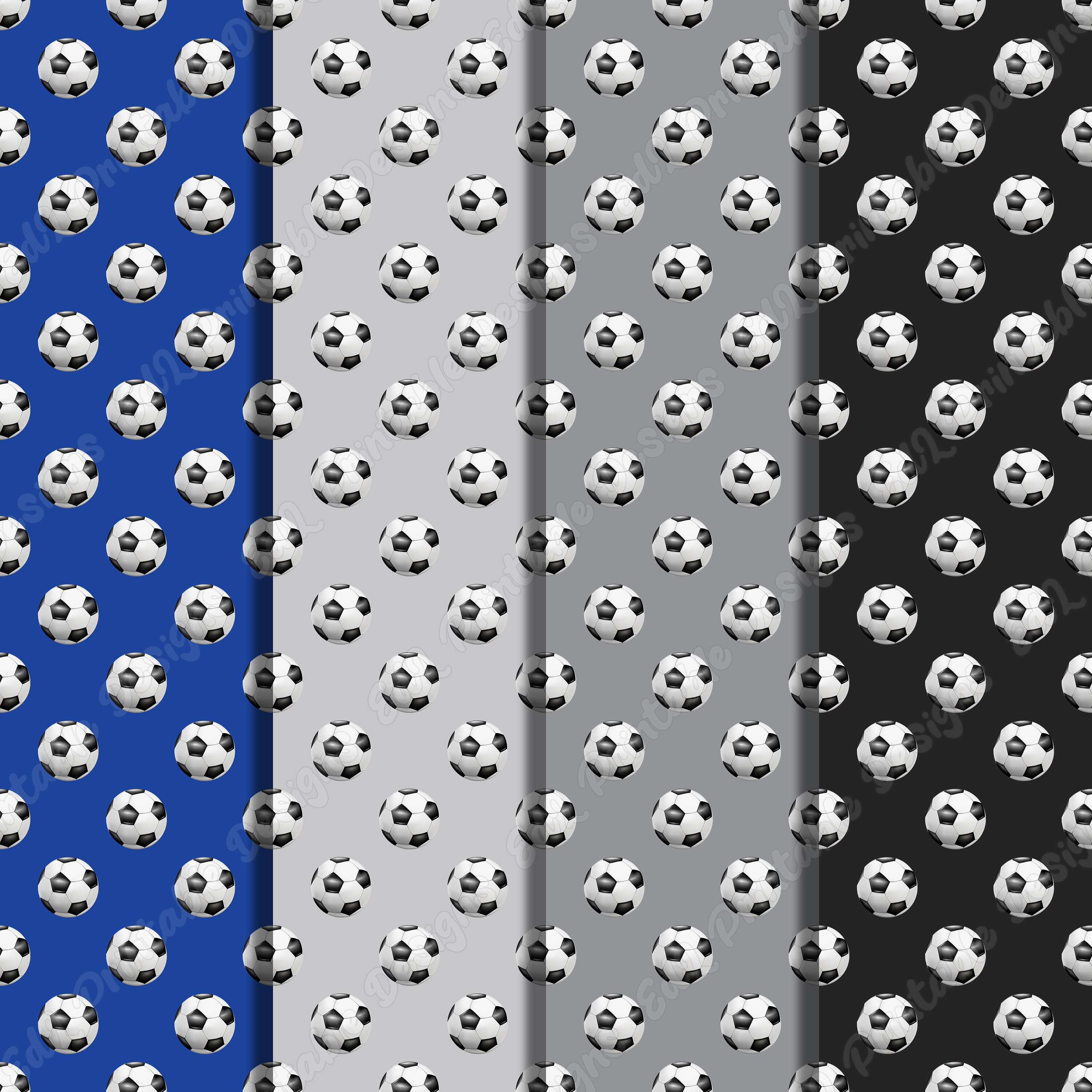 Soccer Balls Digital Paper Pack, Football Printable Background, Soccer ...