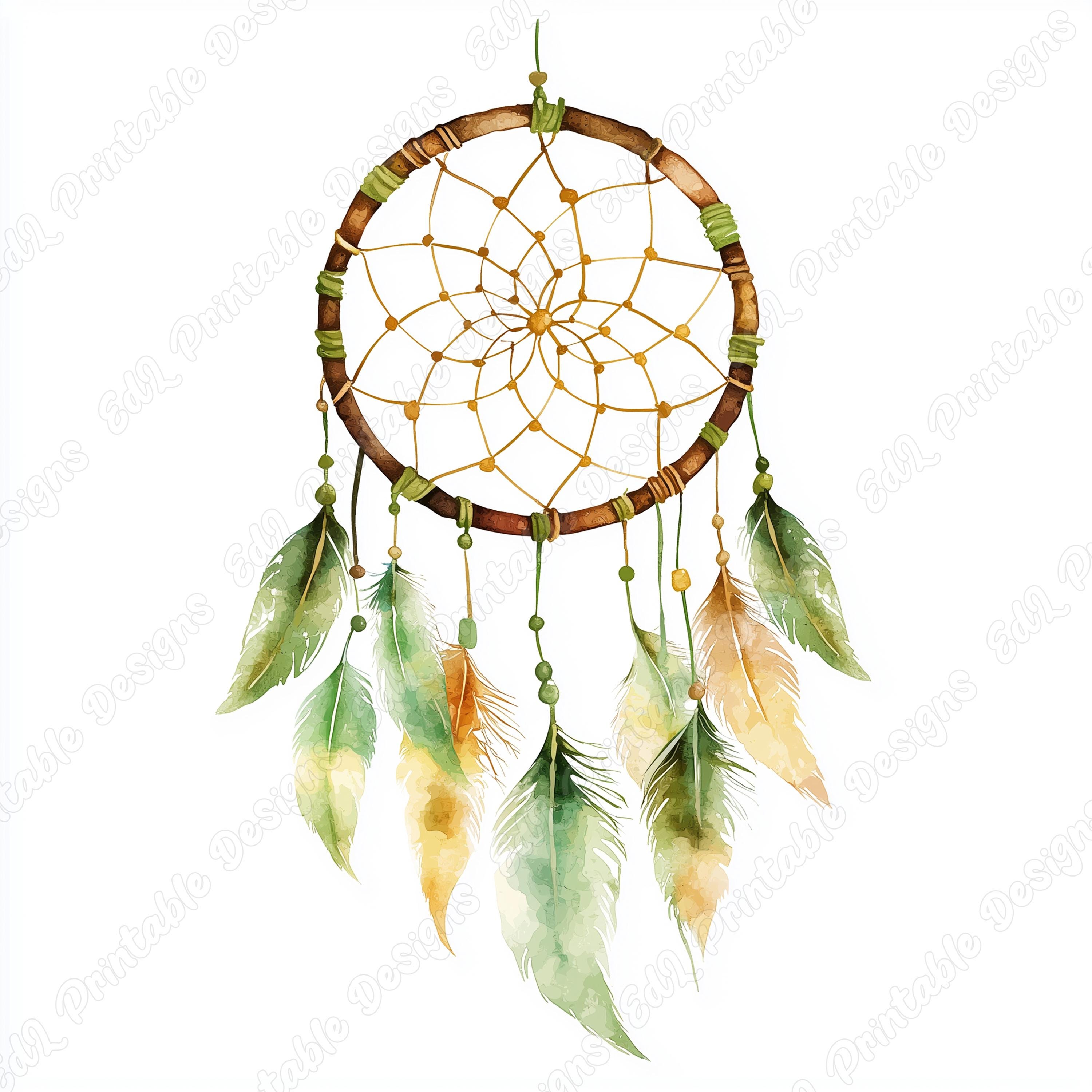 Watercolor Dreamcatcher Clip Art, Boho Tribal Designs (digital Download ...