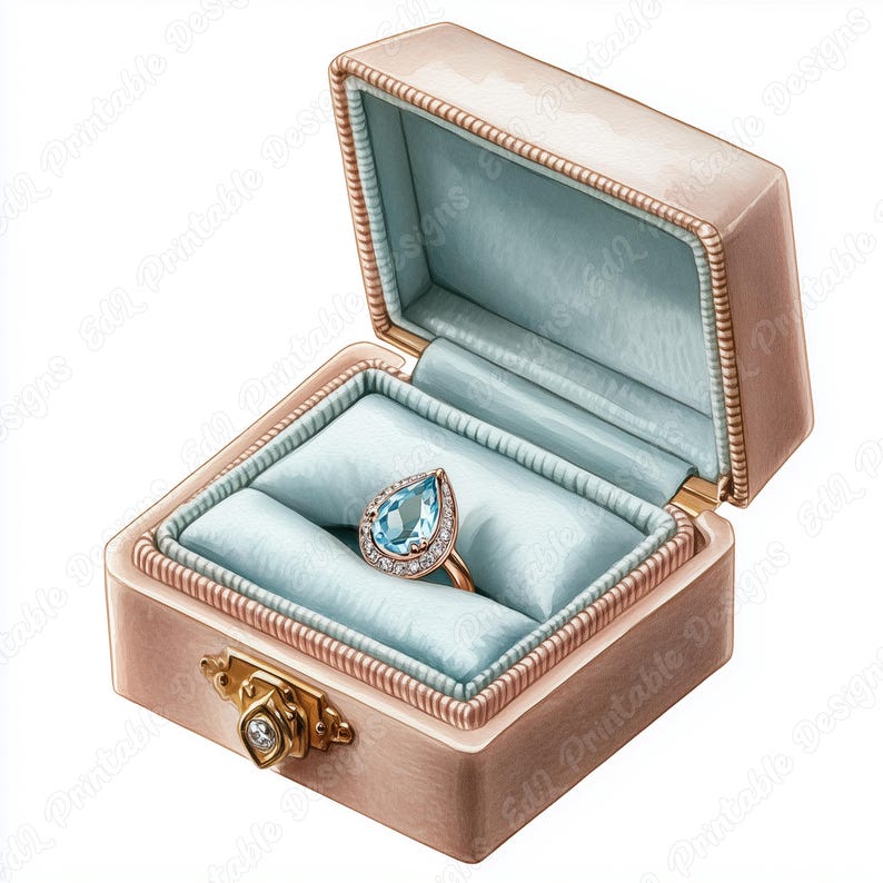 Golden Ring Box Clip Art, Bridal Wedding Ring Graphics (JPG Bundle) - Etsy