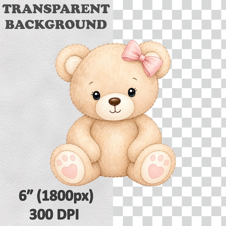 Ours en peluche rose PNG Clipart, baby shower girl, image de chambre d ...