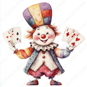 20 Cute Happy Clown Clip Art, Funny Circus Printable Images, Birthday ...