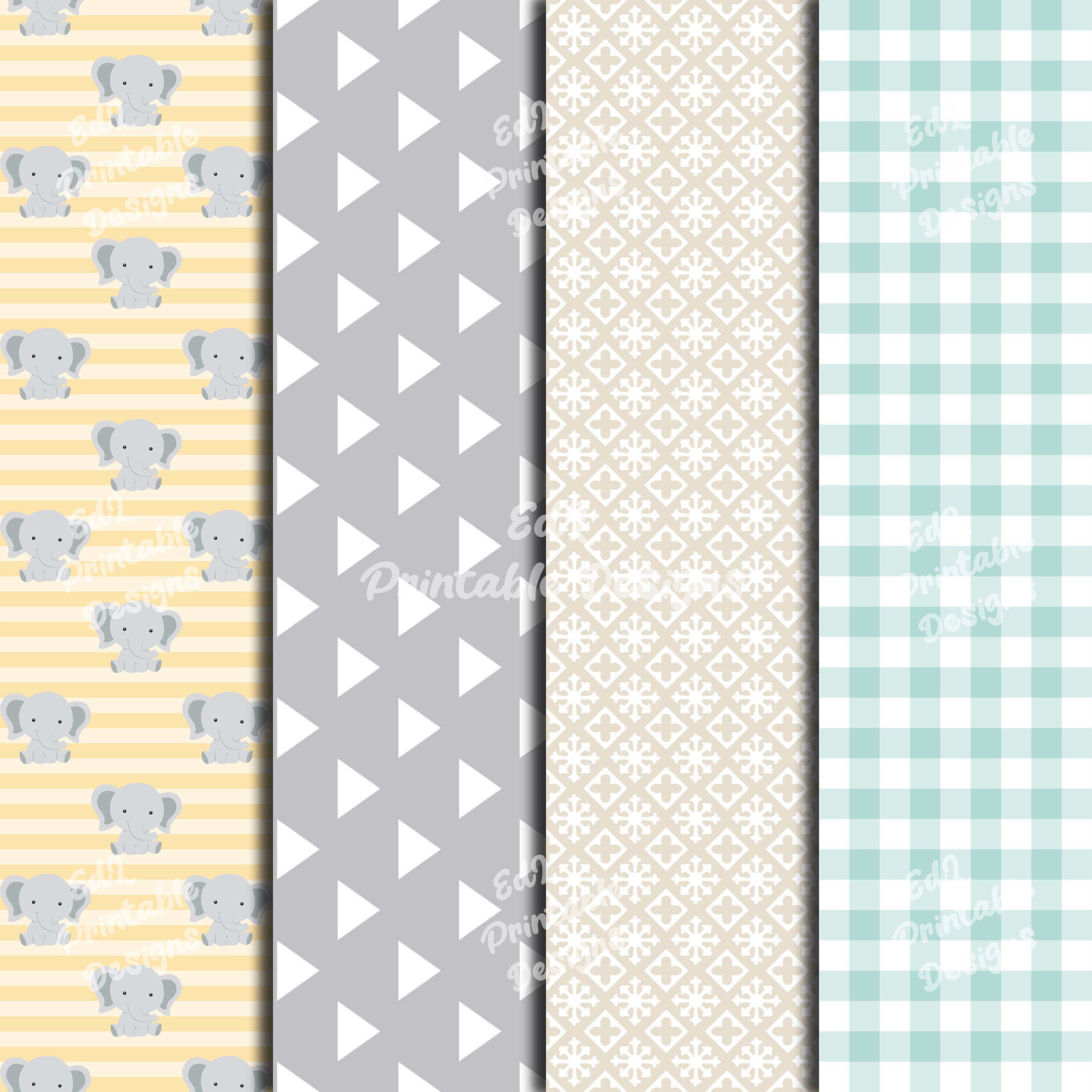 Baby Boy Patterns Digital Paper, Newborn Baby Shower Printable ...