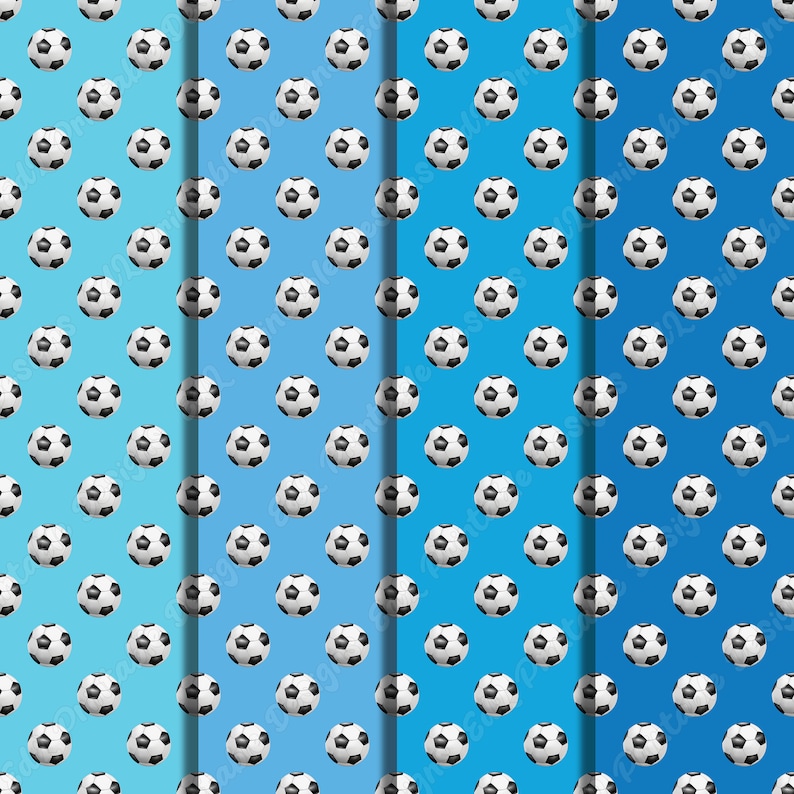 Soccer Balls Digital Paper Pack, Football Printable Background, Soccer ...