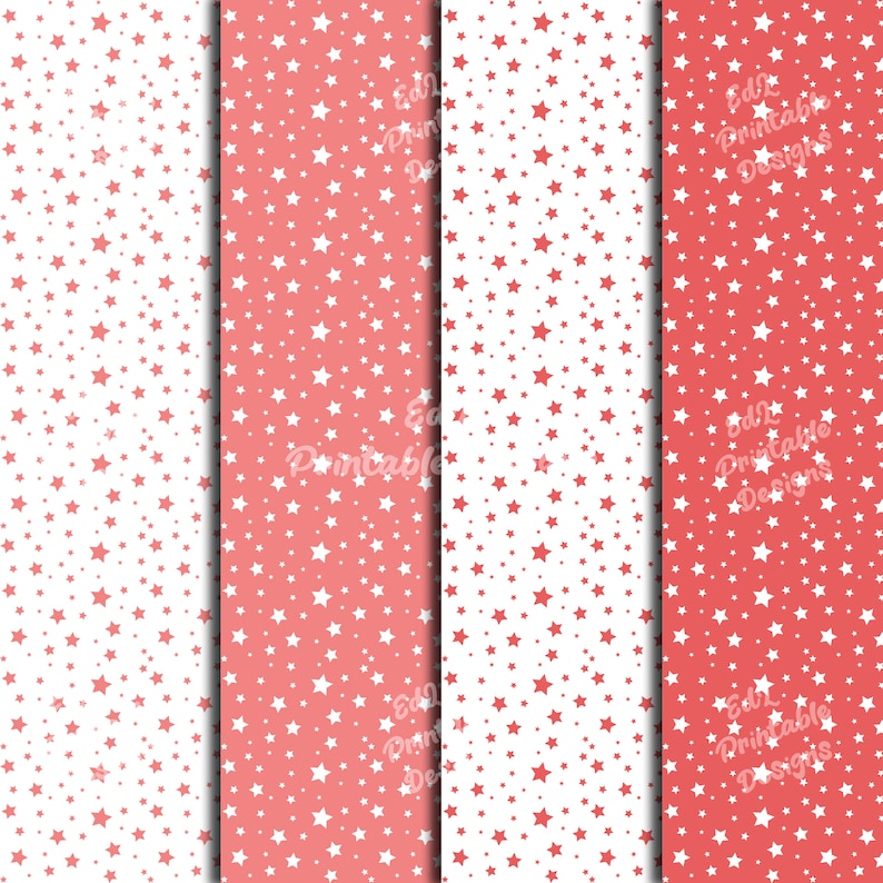 Pastel Stars Confetti Digital Paper Pack, 12x12 Scrapbook Paper (set of ...