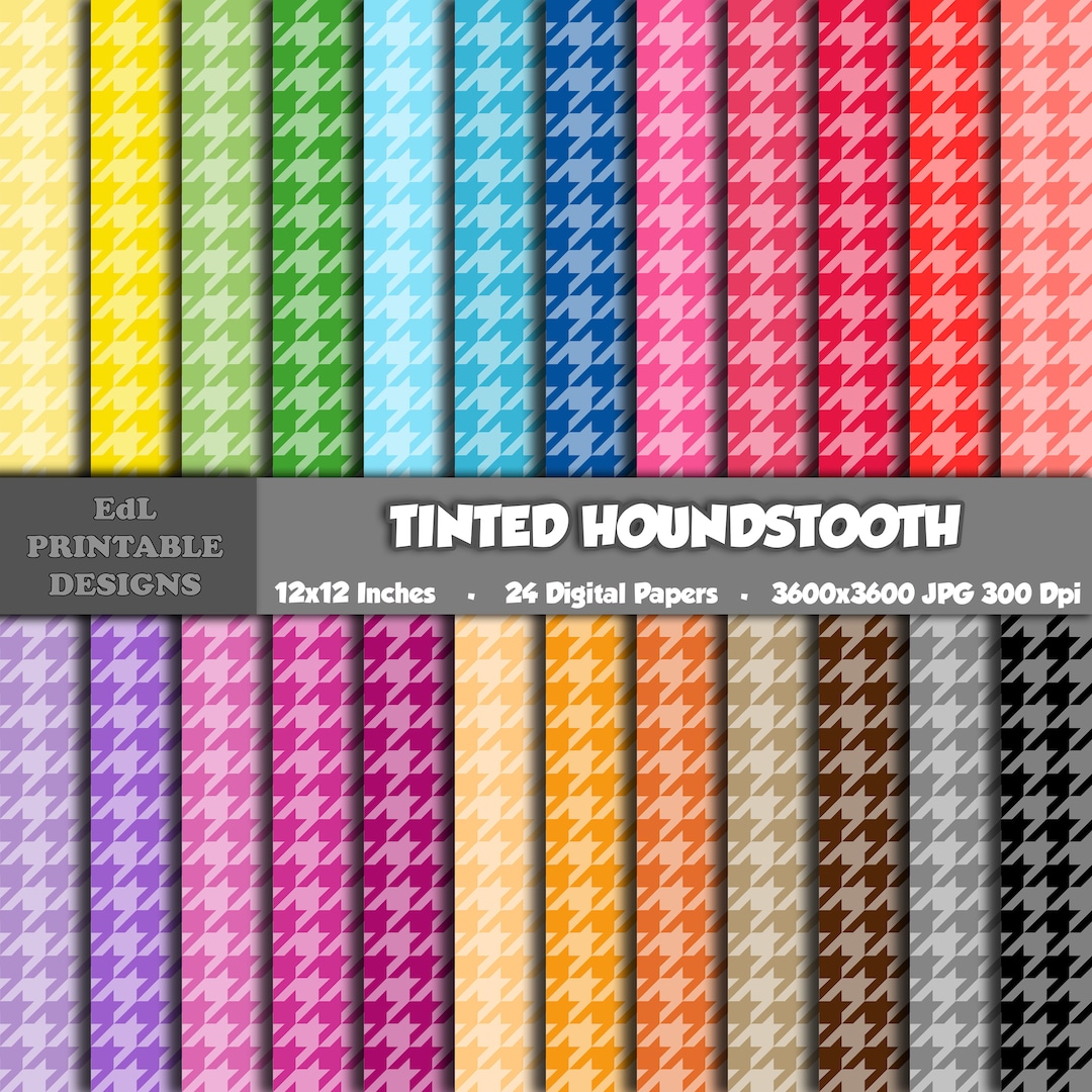 Tinted Houndstooth Digital Paper, Hounds Tooth Tweed Printable ...