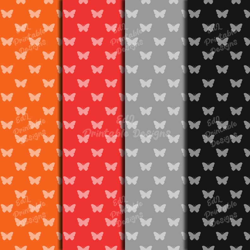 Tinted Butterfly Digital Paper, Butterflies Printable Background ...