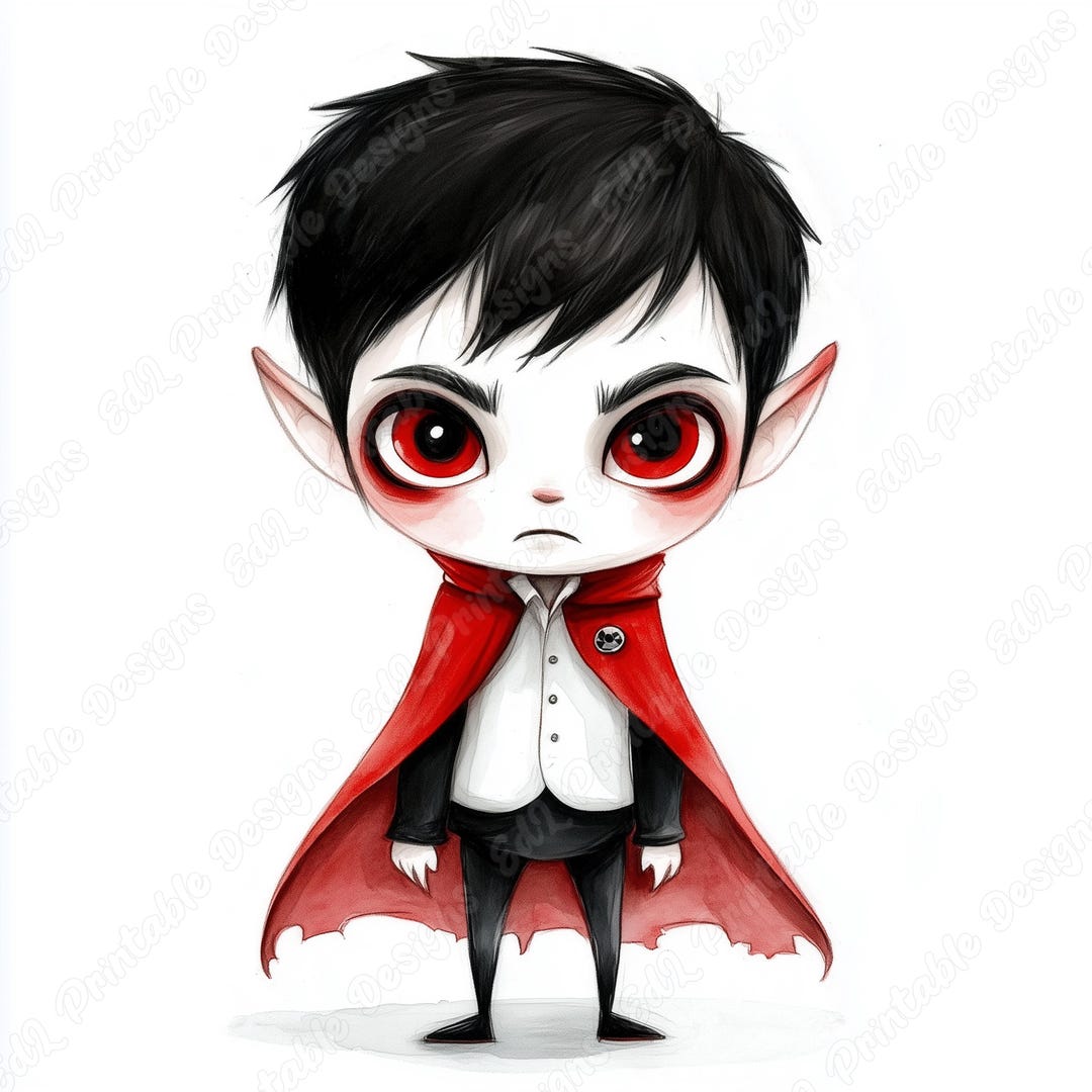 20 Cute Vampire Boy Clip Art, Halloween Kid Printable Images, Gothic ...