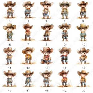 20 Cute Little Cowboy Clip Art, Watercolor Western Printable Image ...