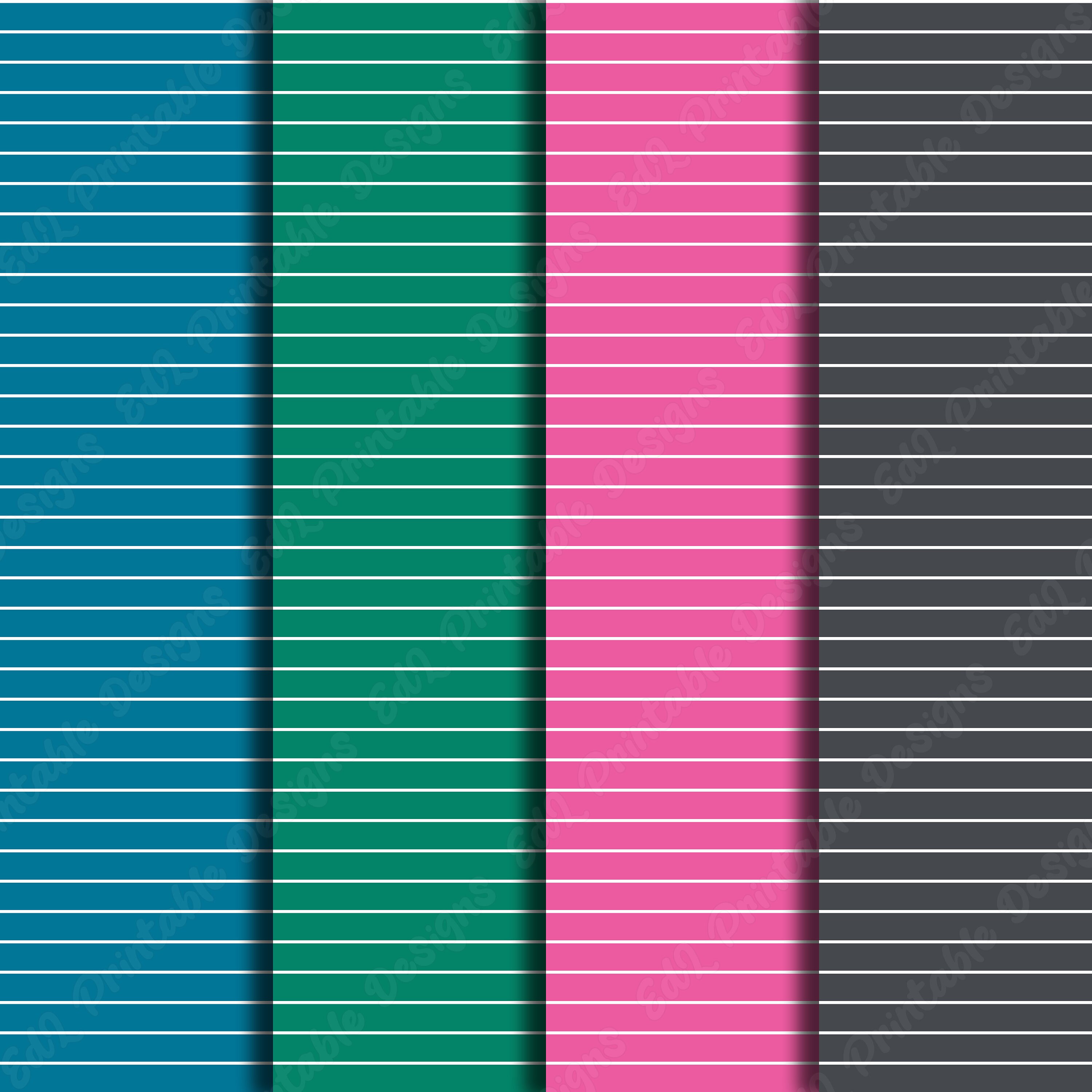 100 Color Thin Stripes Pattern Digital Paper, Line Printable Background ...