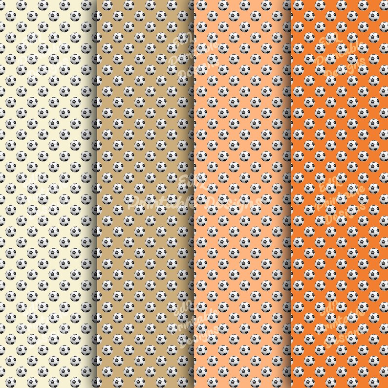 Soccer Balls Digital Paper Pack Football Printable - Etsy
