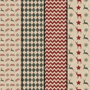 Merry Christmas Day Digital Papers, Xmas Printable Background, Winter ...