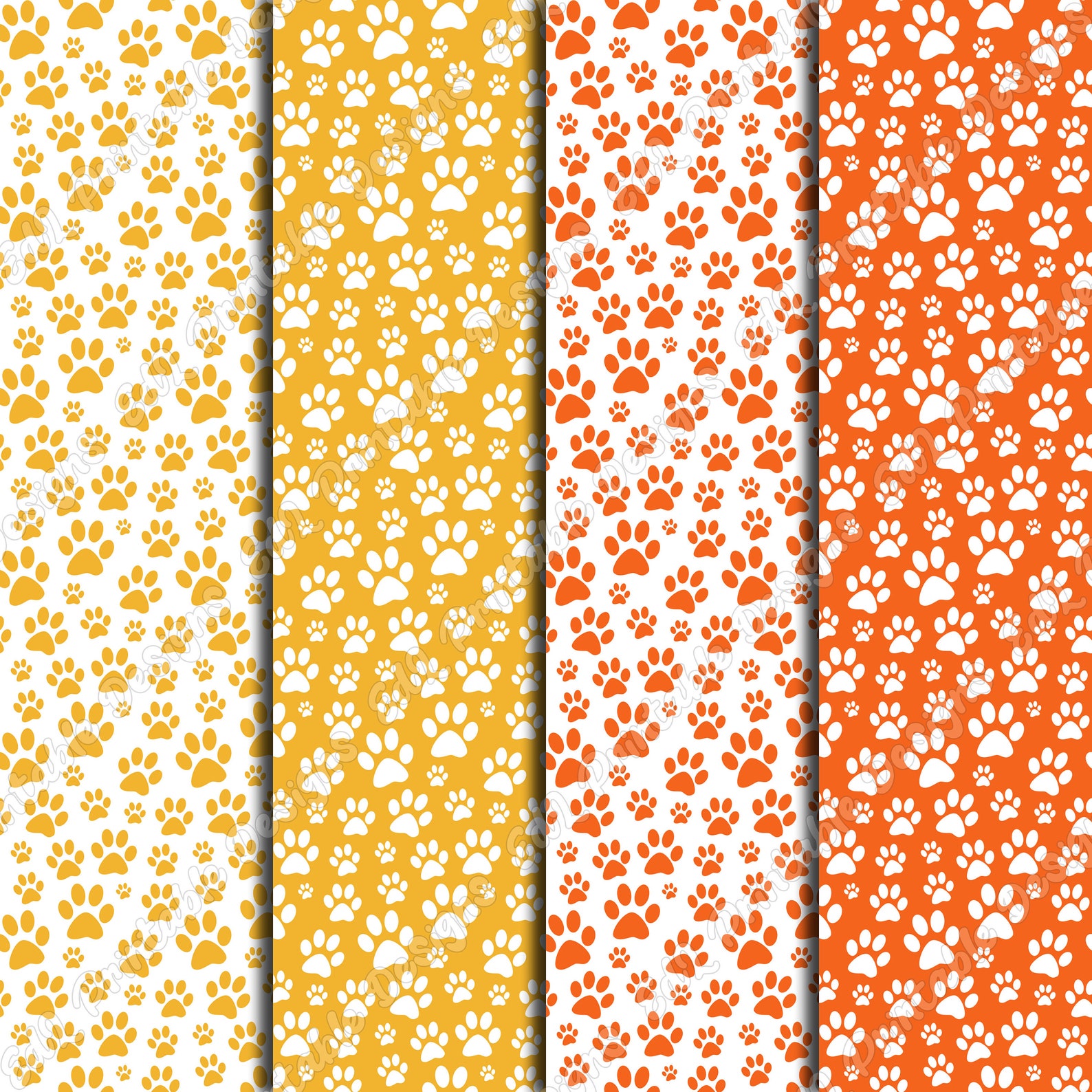 Paw Print Confetti Digital Paper, Animal Paw Printable Background ...