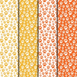 Paw Print Confetti Digital Paper, Animal Paw Printable Background ...