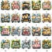 Safari Animals in Jeep Clipart, Jungle Truck Car Image, Nursery Decor ...