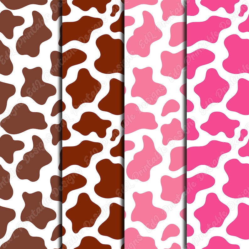 Rainbow Cow Spots Digital Paper, Seamless Animal Print (digital ...