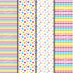 Rainbow Colors Digital Paper, Printable Birthday Party Background ...