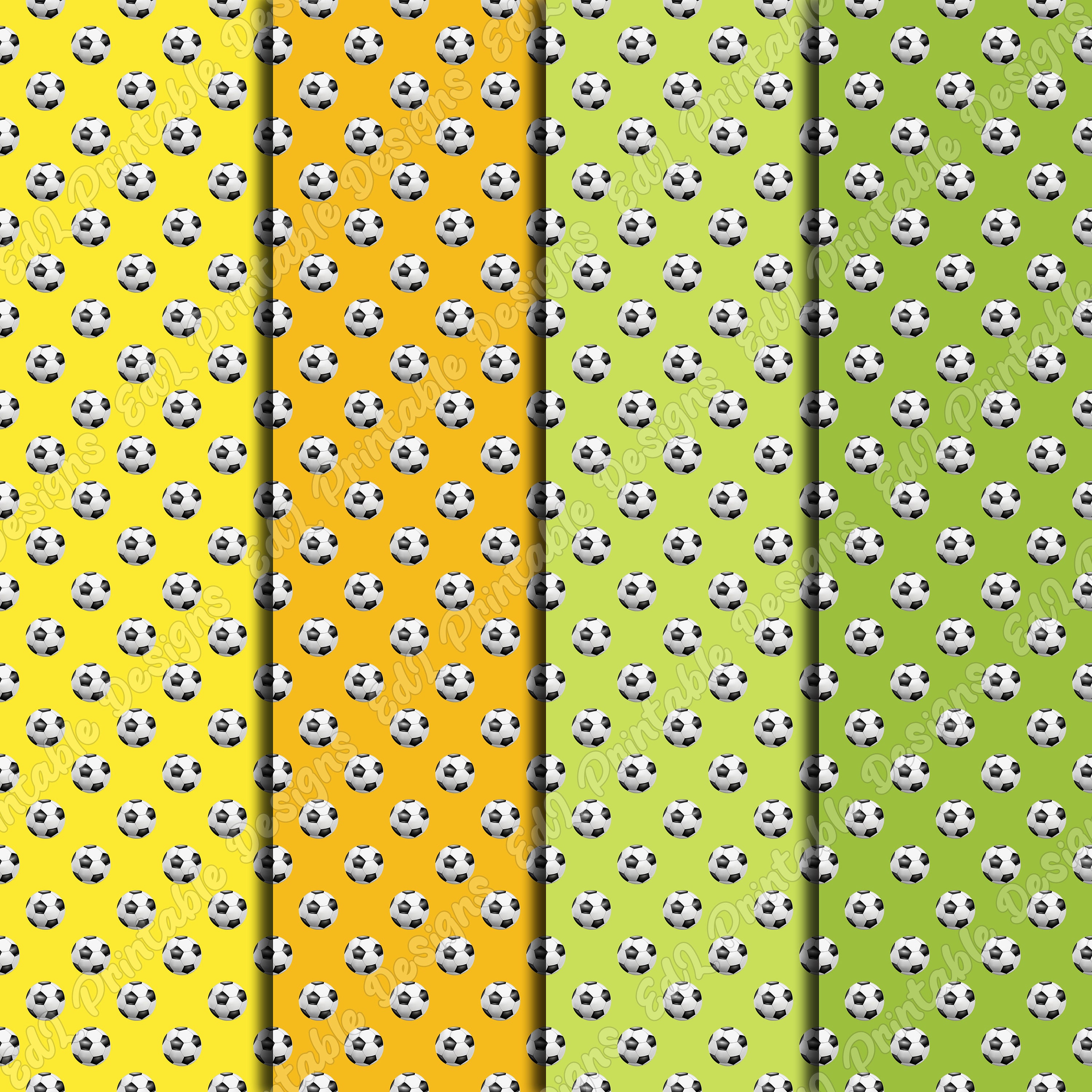 Soccer Balls Digital Paper Pack, Football Printable Background, Soccer ...