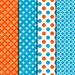 Blue and Orange Colors Digital Paper, Blue and Orange Printable ...
