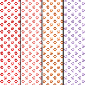 Colorful Paw Print Digital Paper, Animal Paw Printable Background ...
