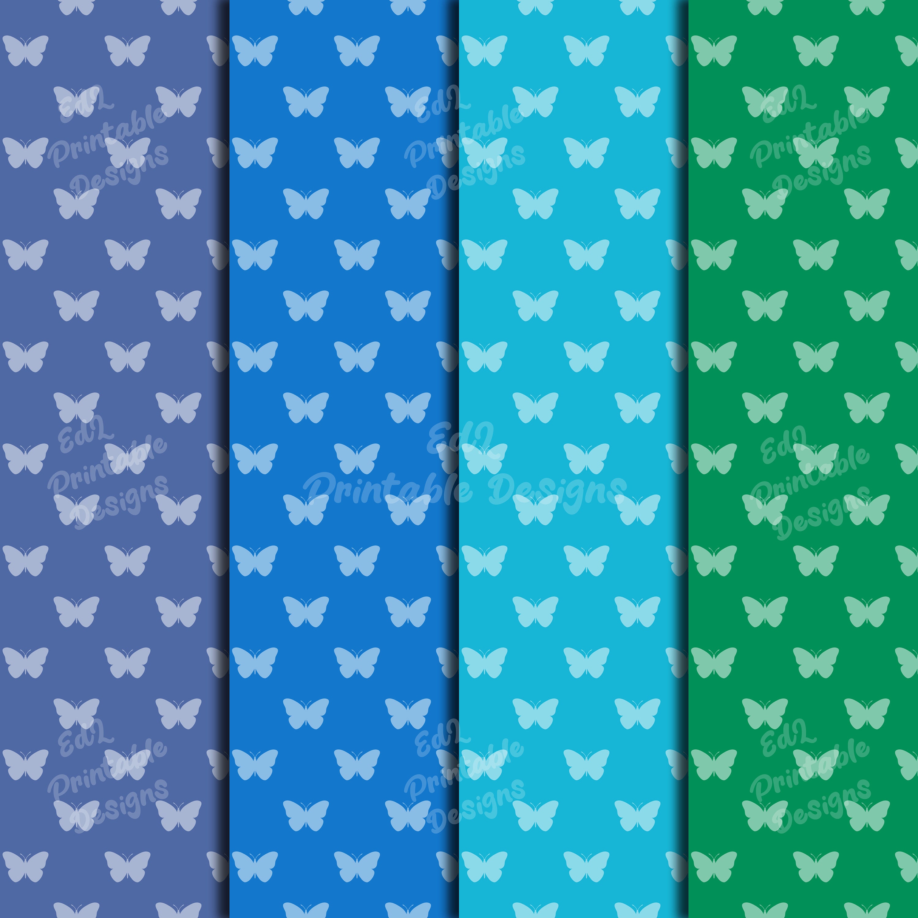 Tinted Butterfly Digital Paper, Butterflies Printable Background ...