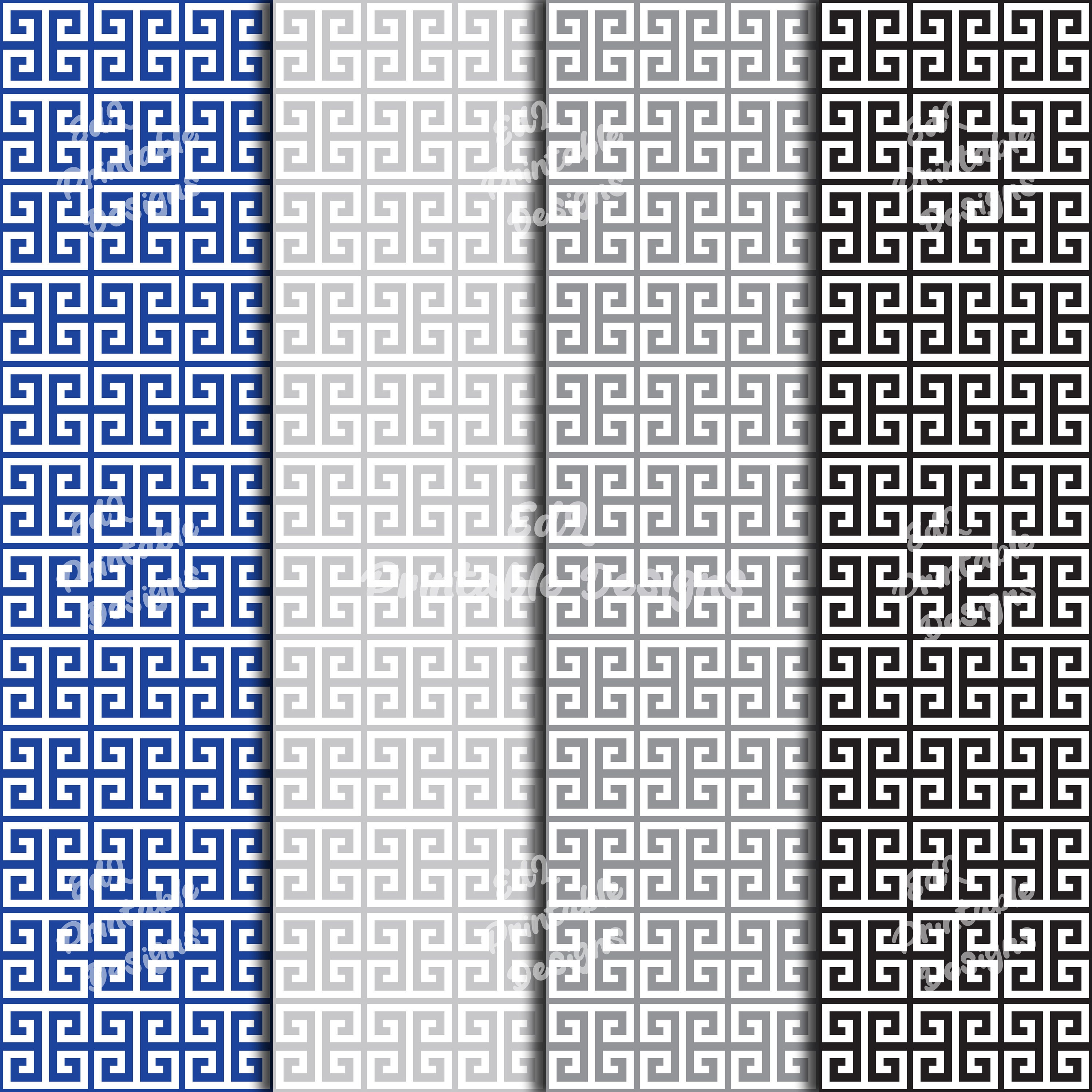 Ancient Greek Digital Paper, Greek Key Printable Background ...