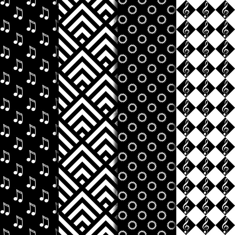 Music Patterns Digital Paper, Music Notes Printable Background, 12x12 ...
