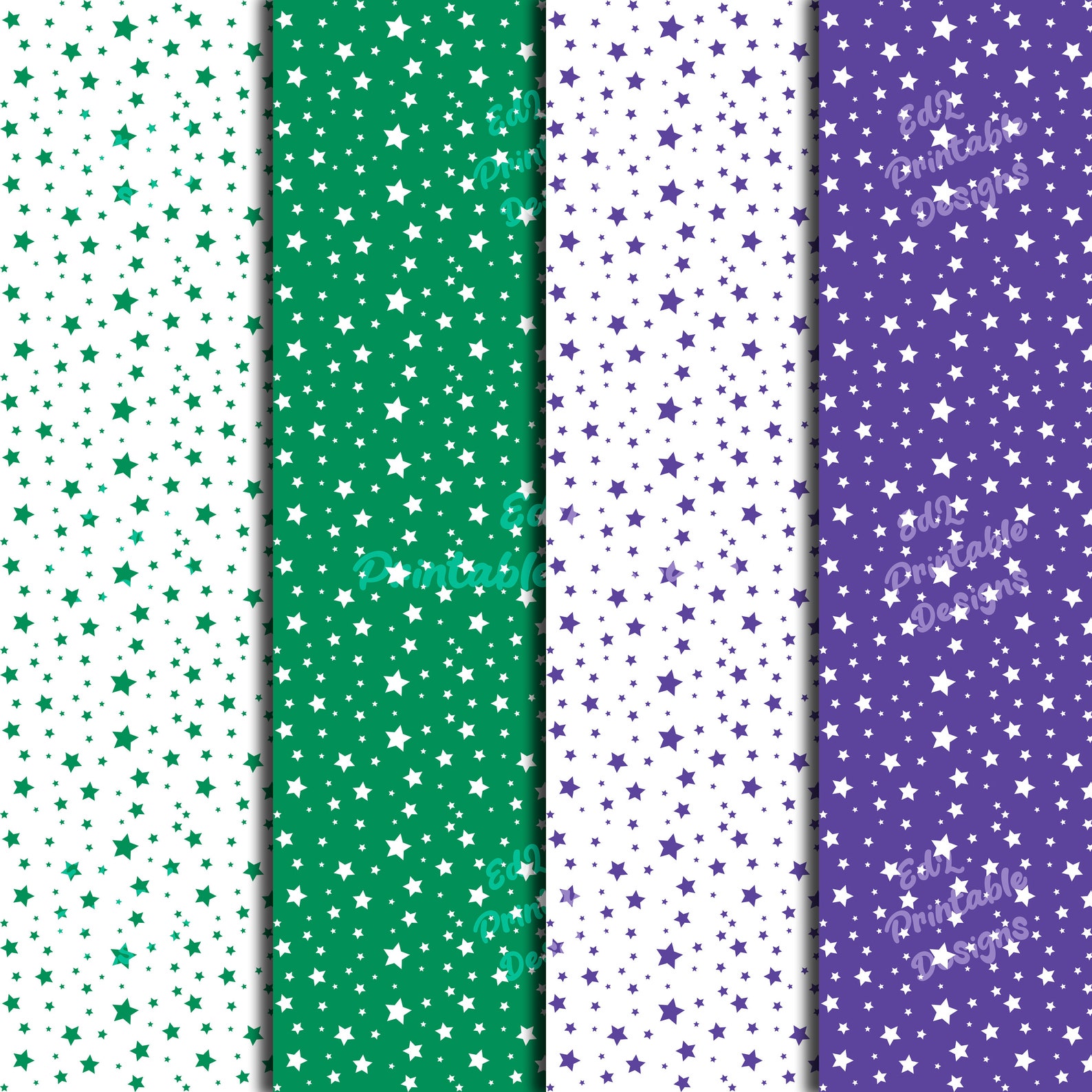 Stars Confetti Digital Paper Pack, Rainbow Printable Backgrounds ...