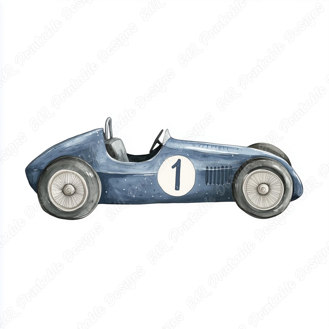 Racing Car Clip Art, Watercolor Sports Car, Nursery Decor (JPG Set ...