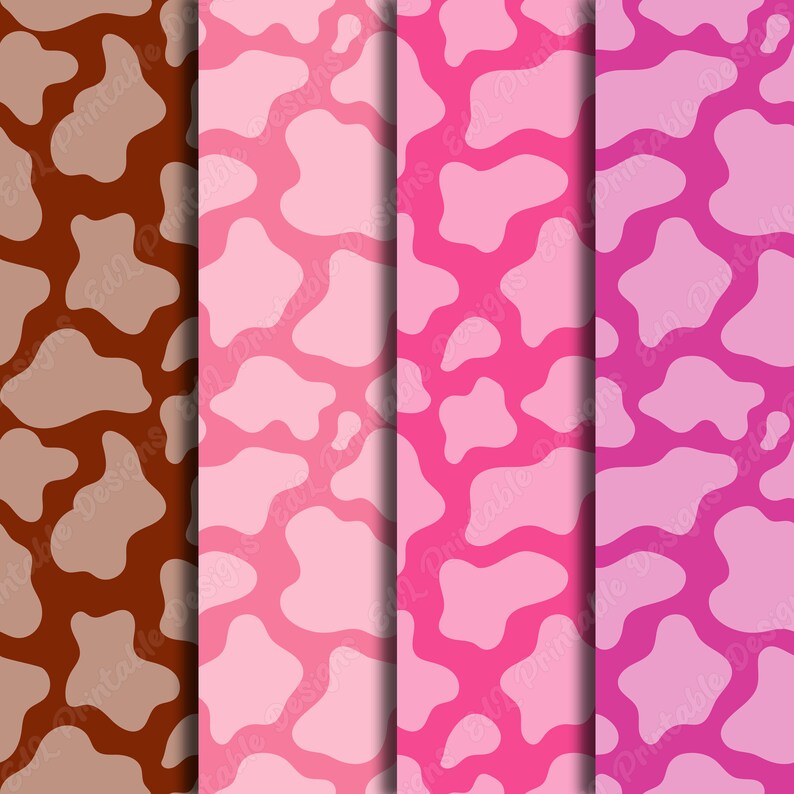 Tinted Cow Print Digital Paper, Animal Print Printable Background ...