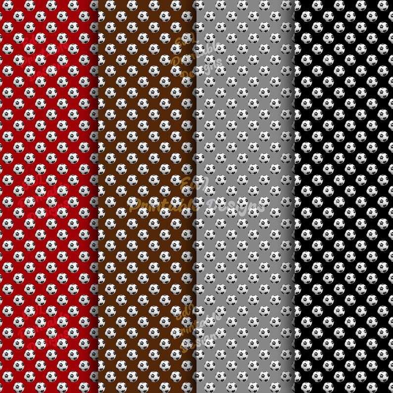 Soccer Balls Digital Paper Pack Football Printable - Etsy