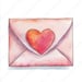 Watercolor Love Letter Clip Art, Heart Envelope Designs (digital ...