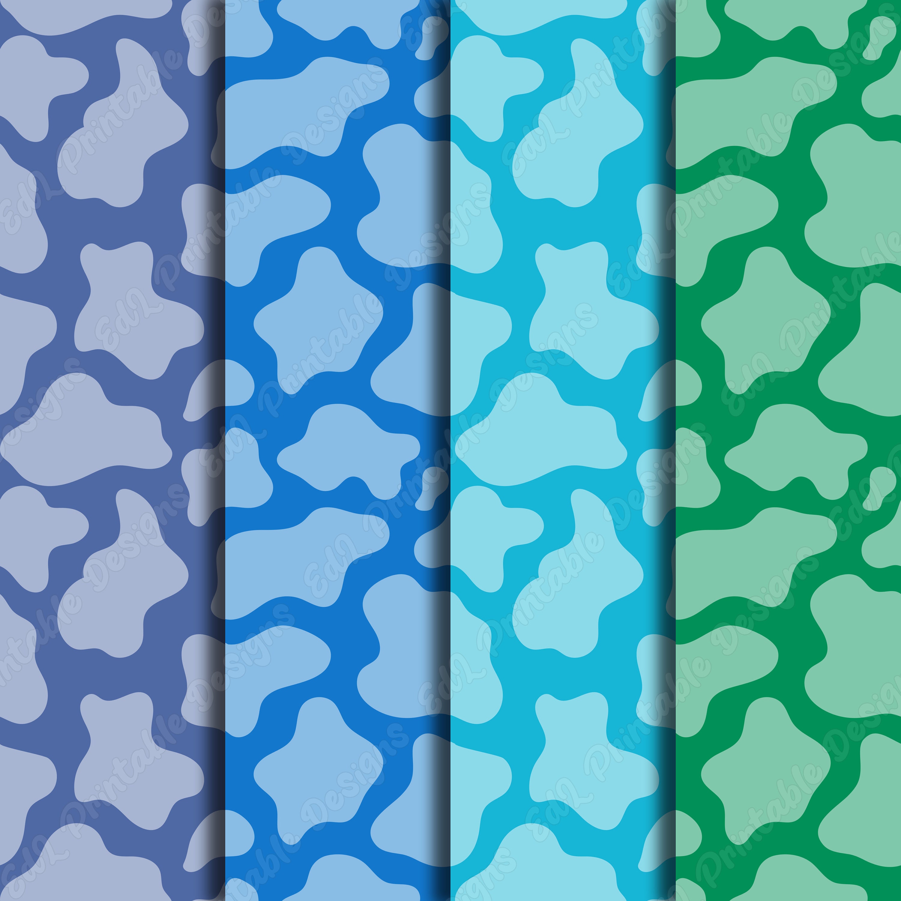 Tinted Cow Print Digital Paper, Animal Print Printable Background ...